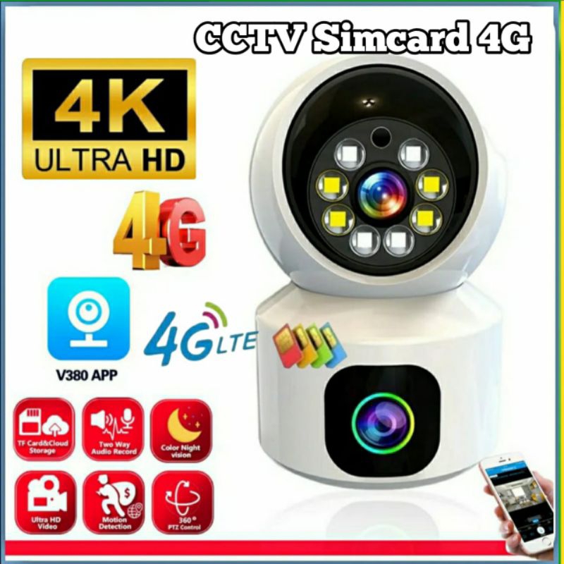 Jual IP Camera SimCard 4G Dual Lens Camera CCTV Dua Lensa PTZ | Shopee ...