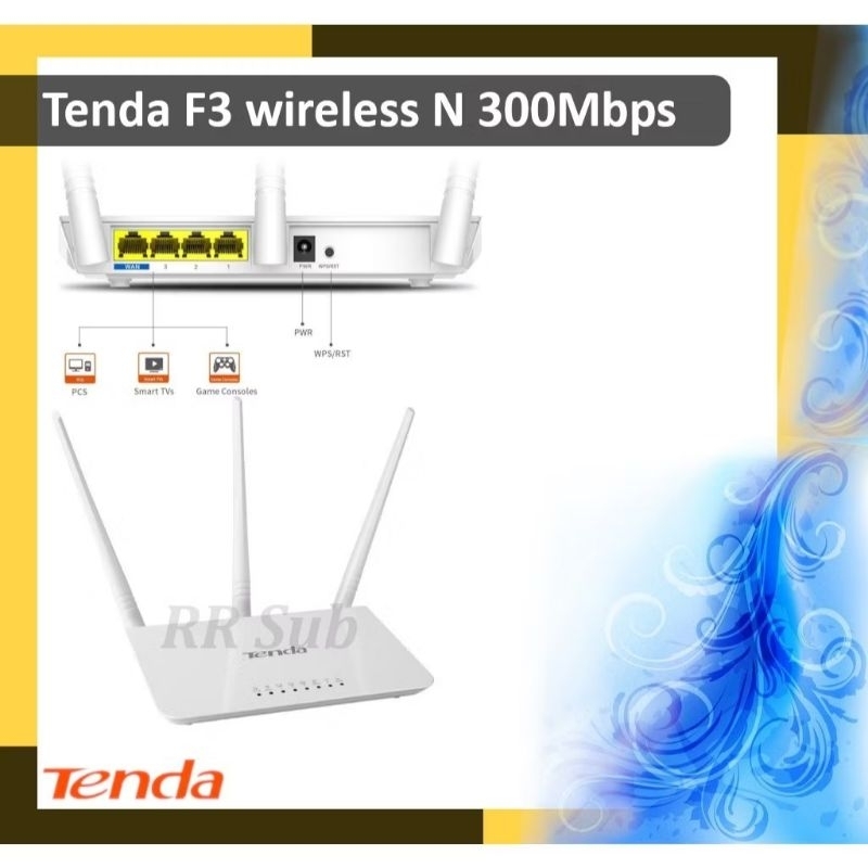 Jual Tenda f3 wireless N 300Mbps Indoor Router 3 antena eksternal ...