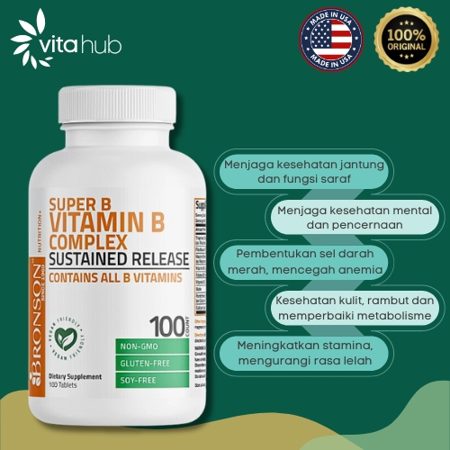 Jual Bronson - Vitamin B Complex Sustained Release 100TABS | Shopee Indonesia