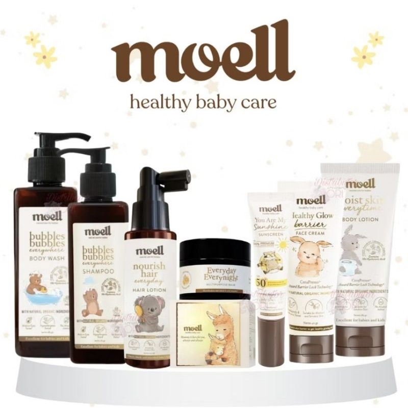 Jual [FREE GIFT] Moell Skin Care Organik Bayi - Body Lotion, Face Cream ...