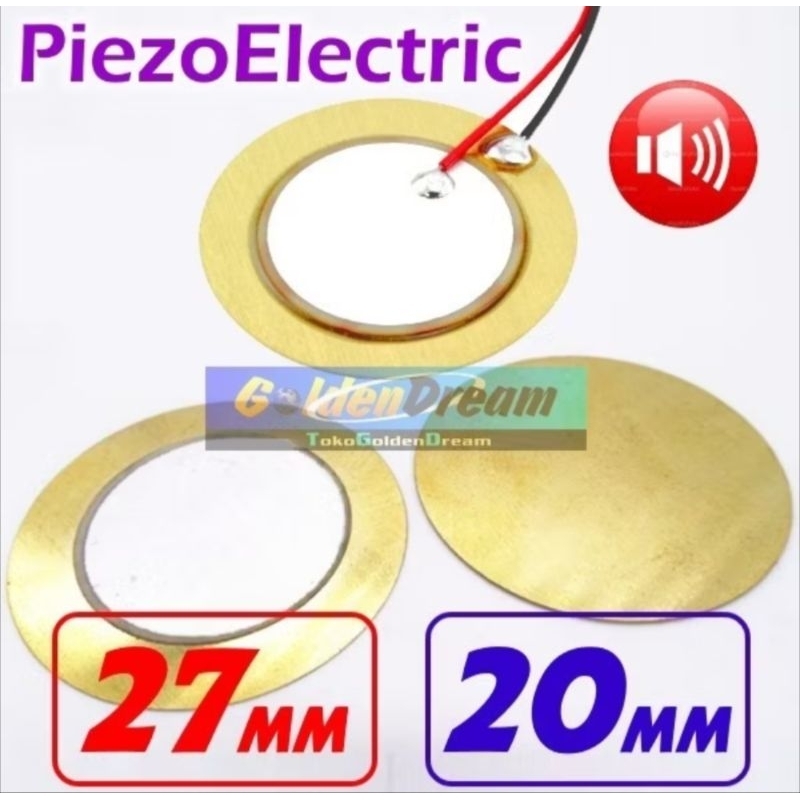 Jual Piezo Electric Ceramic Buzzer 27mm 20mm Element Sounder Sensor Sound DiscHarga satuan utk 1 ...
