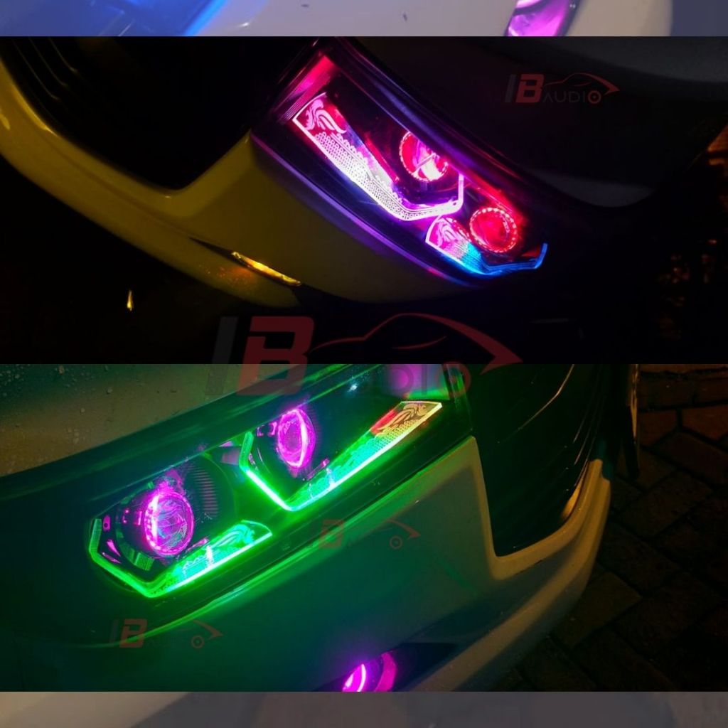 Jual Slim L Frame Hexagonal Panjang Lazy Lampu Headlamp LED Depan RGB ...