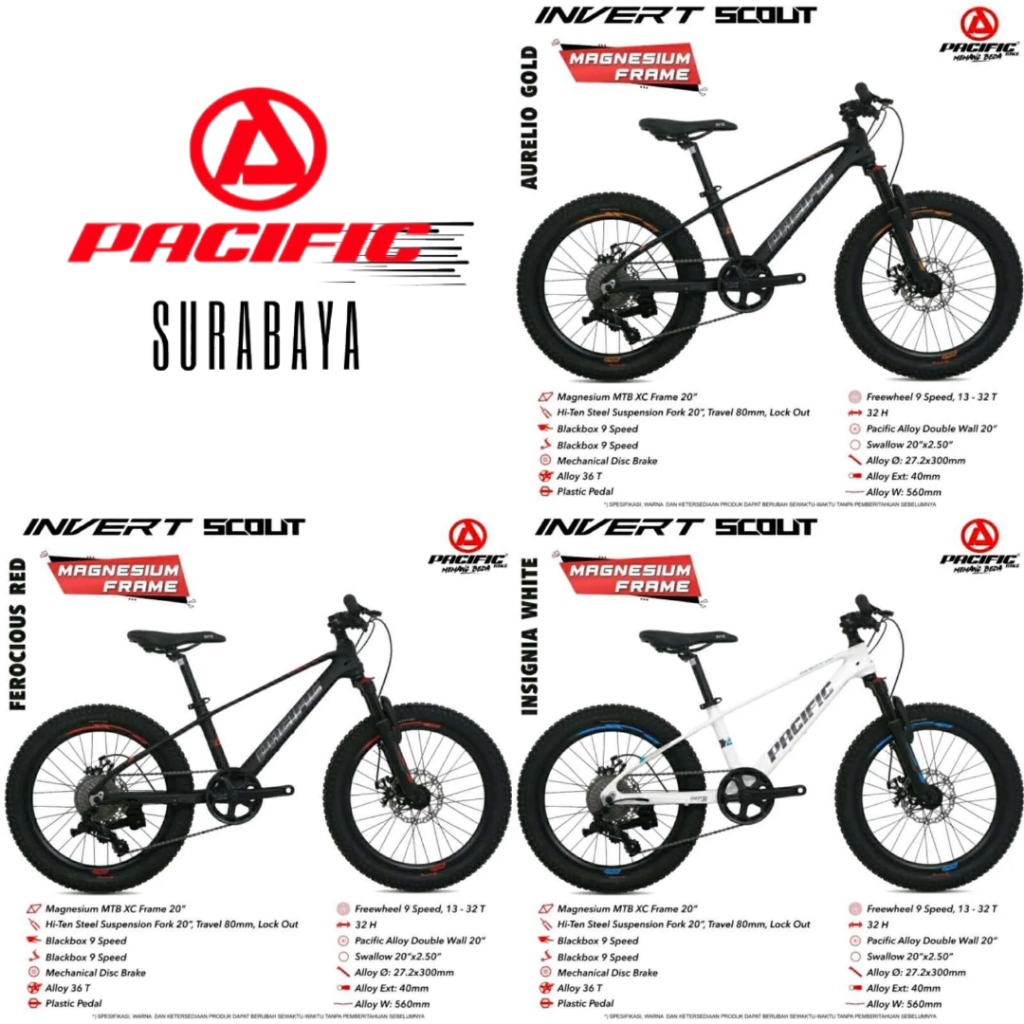 Jual PACIFIC INVERT SCOUT MTB 20 Inch SEPEDA GUNUNG | Shopee Indonesia