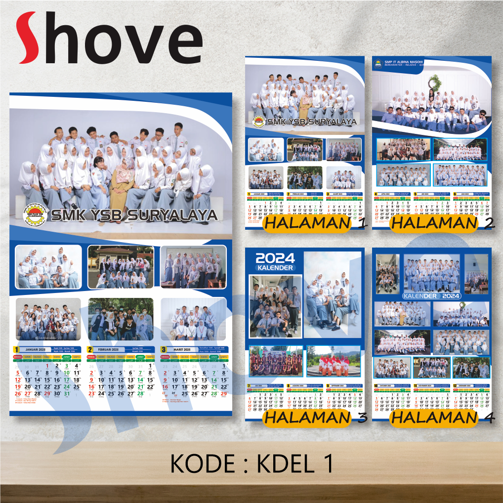 Jual Kalender Dinding 4 Lembar (3 Bulan) Custom Desain Tahun 2025 ...