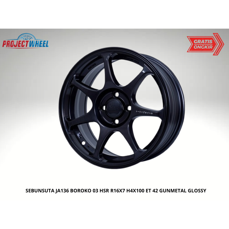 Jual velg racing mobil sebunsuta hsr wheel ring 16 gloosy black jazz ...