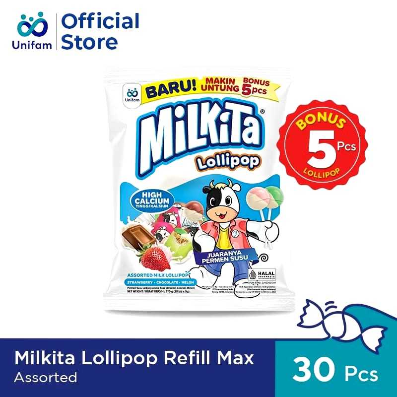 Jual Milkita Milk Lollipop Refill Max BARU Isi 30 Pcs @ 9 Gr | Shopee ...