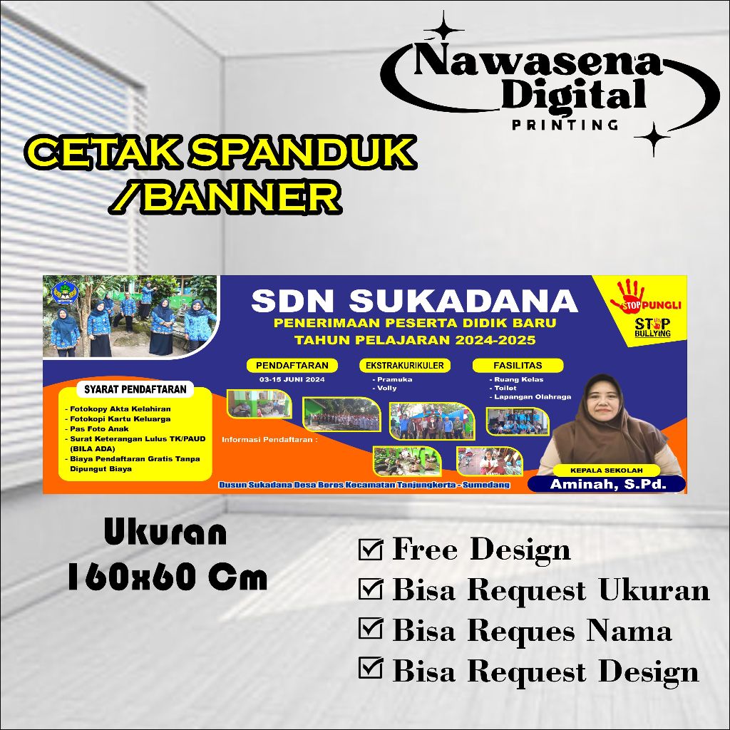 Jual Cetak Spanduk Banner PPDB Sekolah Bisa Custom Nama | Shopee Indonesia