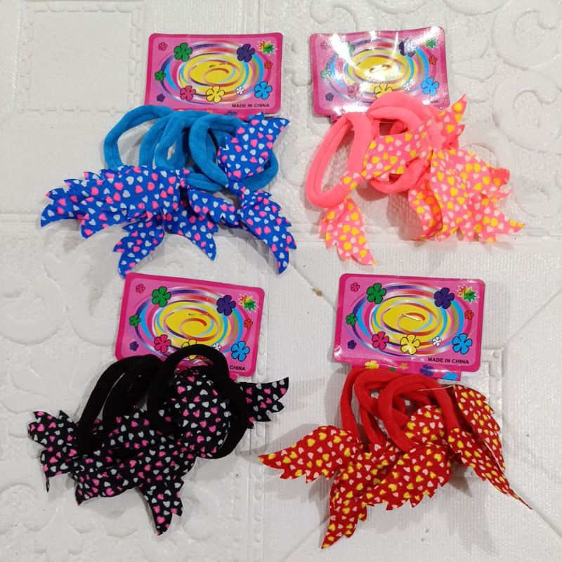 Jual Ikat rambut/kuncir rambut chibi sayap warna warni isi 48 pcs ...