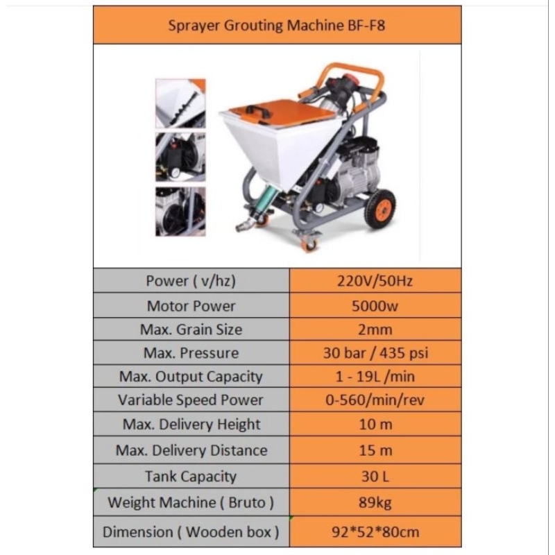 Jual Mesin Sprayer Grouting Semen Cat Primer Pu Coating Waterproofing ...