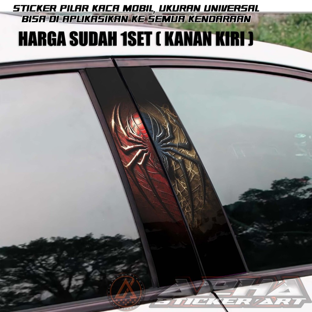 Jual Stiker Pilar Pintu Mobil Satu Set Kanan Kiri -, Tema Spiderman dan ...
