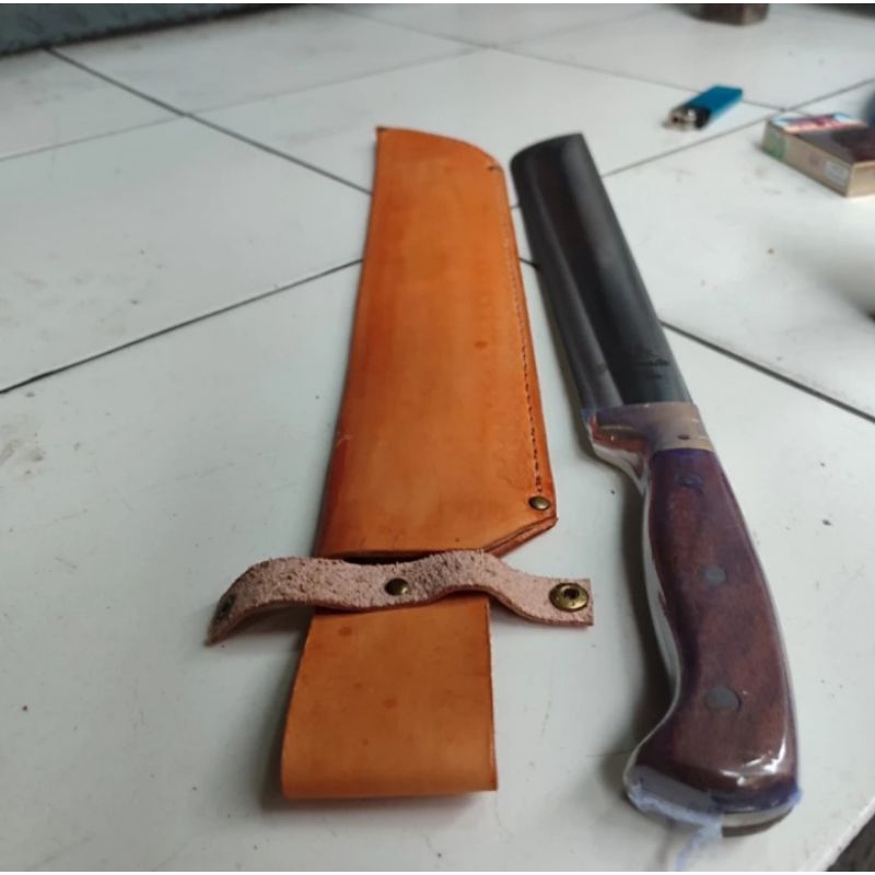 Jual alat potong daging stainless 12 inch + sarung kulit Tjap mata ...