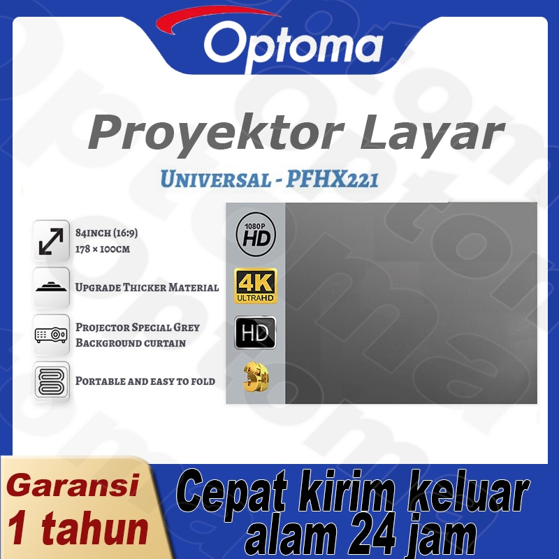Jual Optoma Layar Proyektor 84 inci Layar Kain Proyeksi 160cm*90cm ...