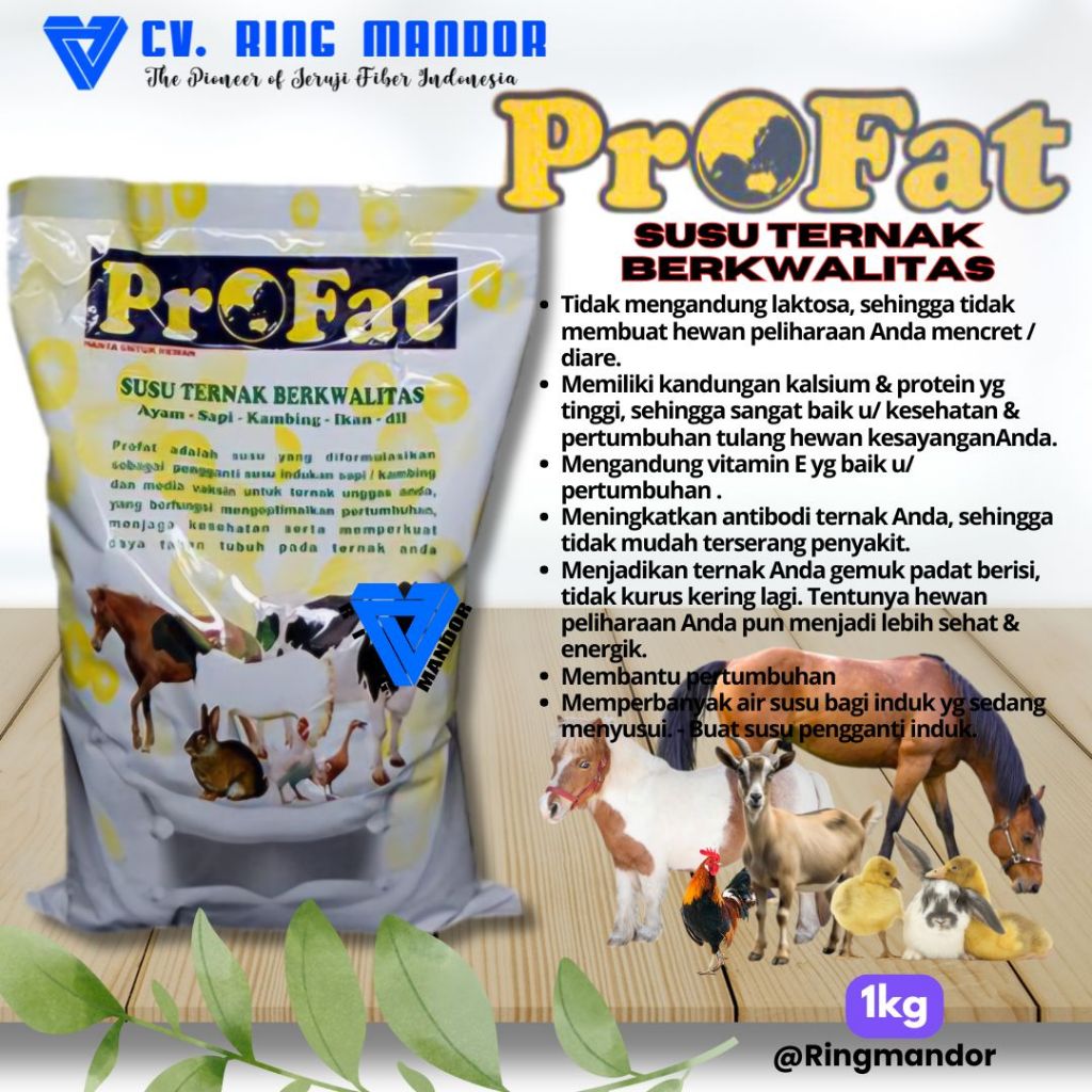 Jual Susu Ternak Berkwalitas PROFAT 1 KG Pengganti susu Indukan hewan ...