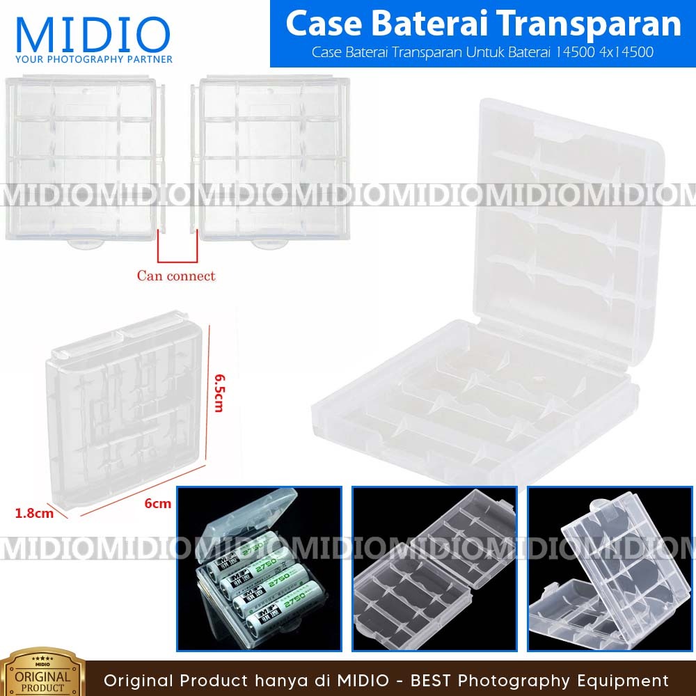 Jual Kotak Baterai Plastik 4 Slot 14500 Plastic Battery Storage Box ...