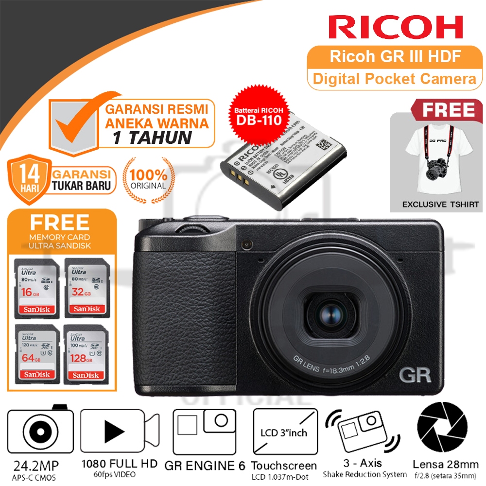 Jual Ricoh GR III HDF Digital Pocket Camera Ricoh GRIII - GR 3 Garansi Resmi | Shopee Indonesia
