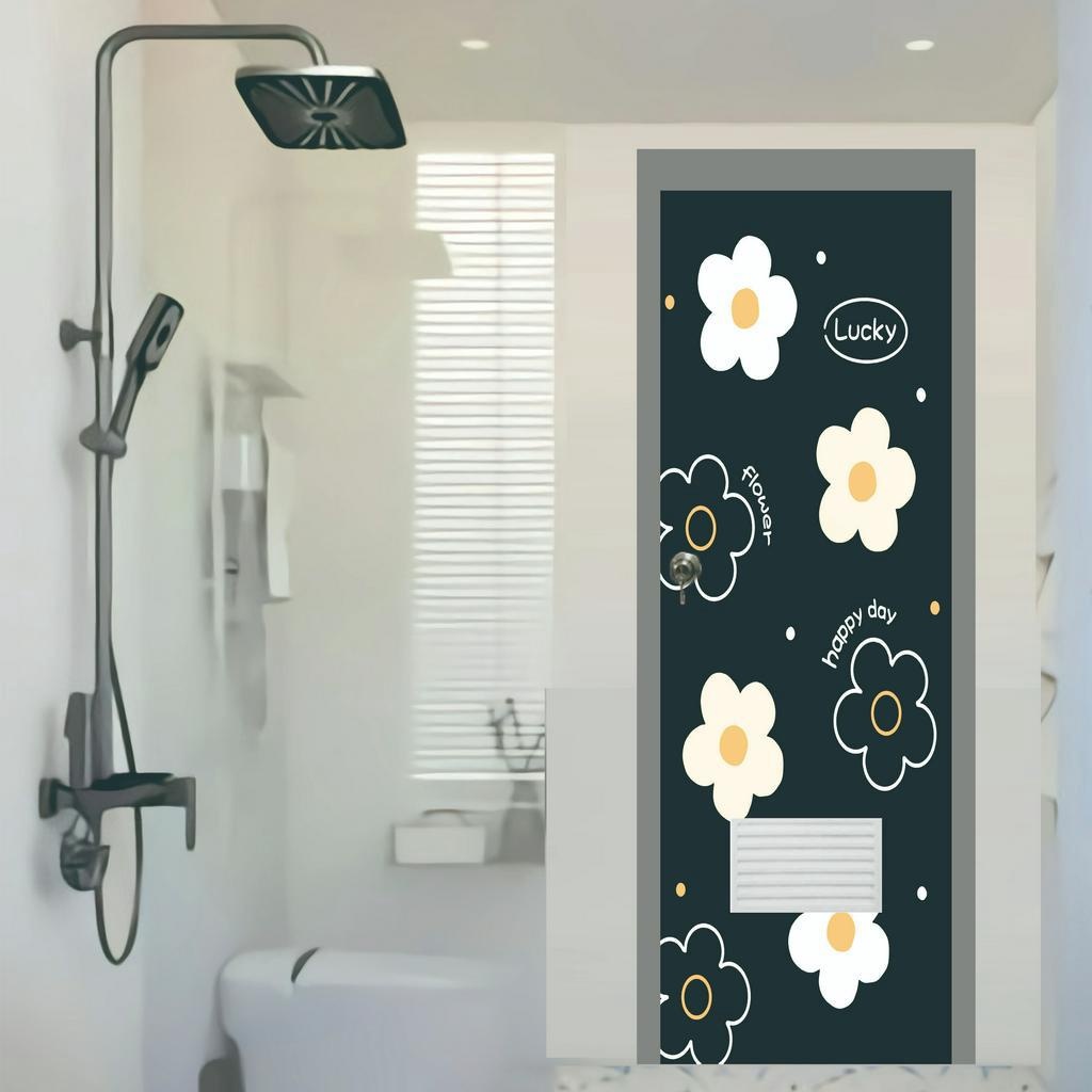 Jual STIKER Pintu Kamar Mandi Motif Black Varian Sticker Minimalis ...