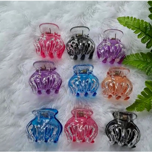 Jual Jedai Besar Bening Glossy Premium 5 Gigi / Jedai Rambut Ukuran 6 cm / Jedai Jumbo Tebal ...