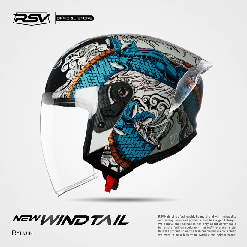 Jual Helm Half Face RSV New Windtail Ryujin Original | Shopee Indonesia