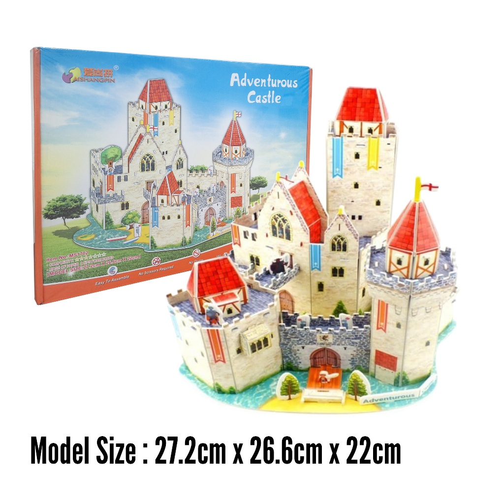 Jual Mainan 3d Puzzle Eksklusif ADVENTUROUS CASTLE | Puzzle 3D Istana ...