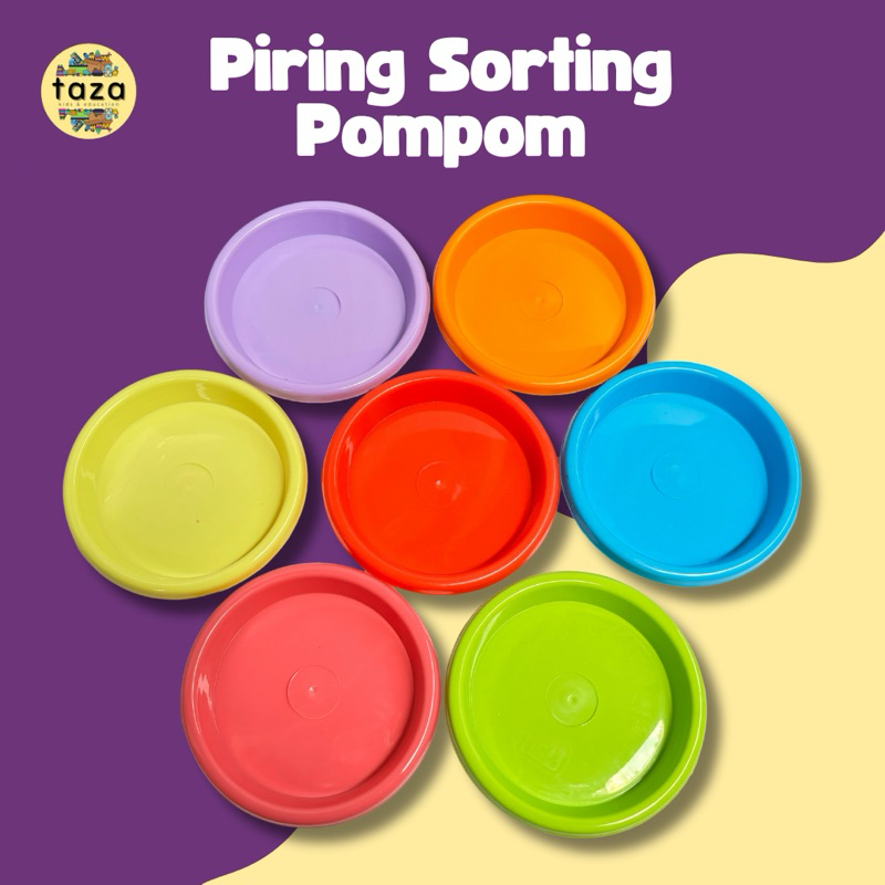 Jual Piring Sorting Pompom / Piring Montessori / Piring Sorting Color ...
