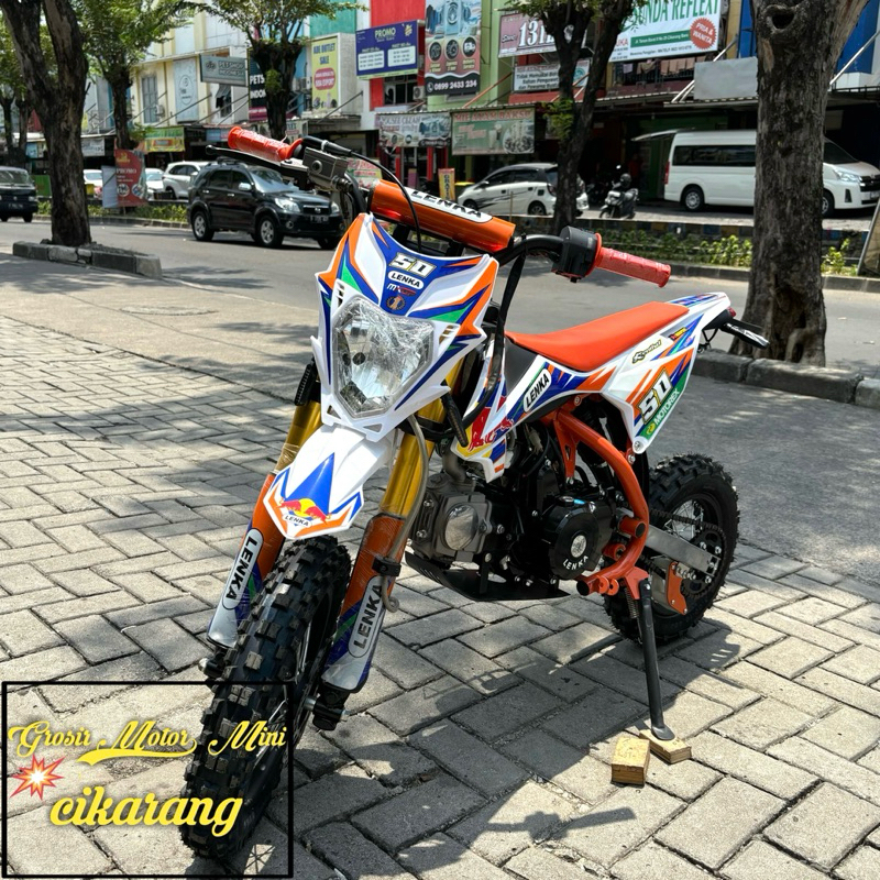Jual MOTOR MINI TRAIL 50CC LENKA RING 12/10 MESIN 4TAK | Shopee Indonesia