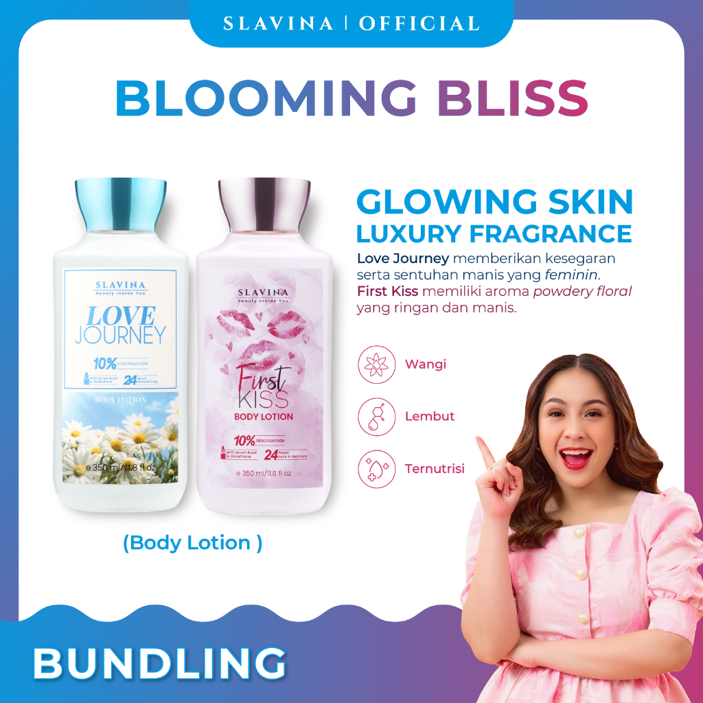 Jual SLAVINA Bundle 2PCS Body Lotion Love Journey + First Kiss ...