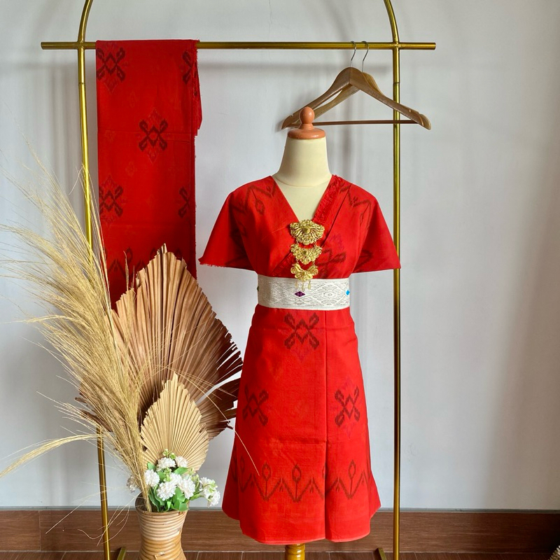 Jual KAIN TENUN ENDEK MOTIF ETNIK KLASIK LASEM ORANGE ANTIK GRINGSING ...