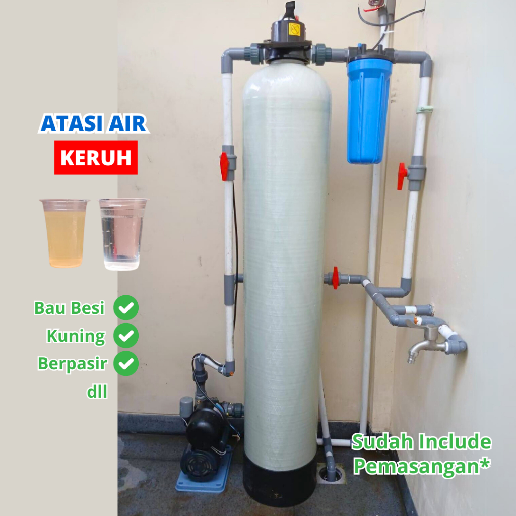 Jual Paket Pasang Tabung Filter Air Rumah Tangga 1054 inch Media Karbon ...