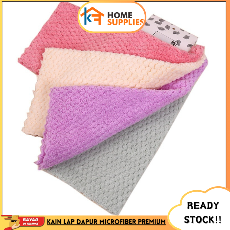 Jual 【KF】Kain Lap Piring Anti Minyak Microfiber Bahan 100% Berkualitas ...