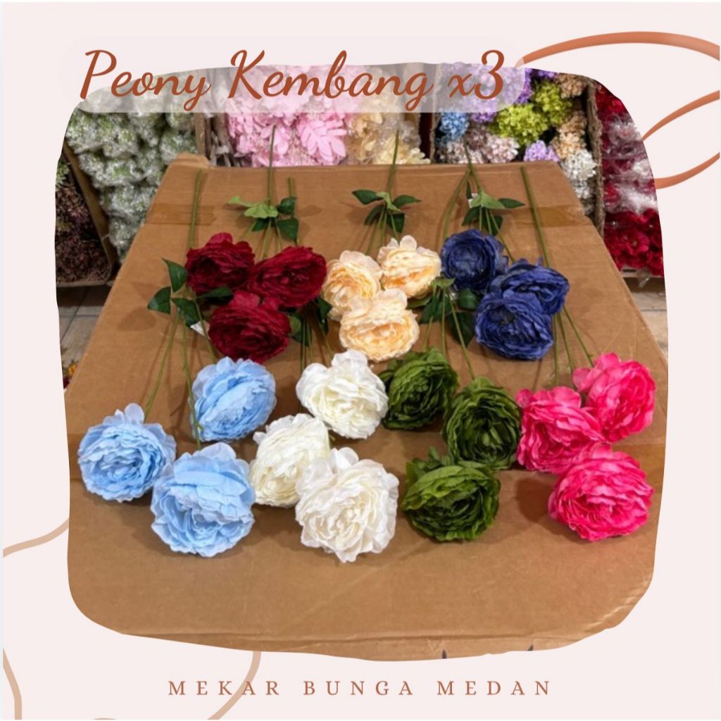 Jual (JB 42) - Bunga Artifisial Ranunculus x3 Kuntum Dekorasi Pelaminan ...