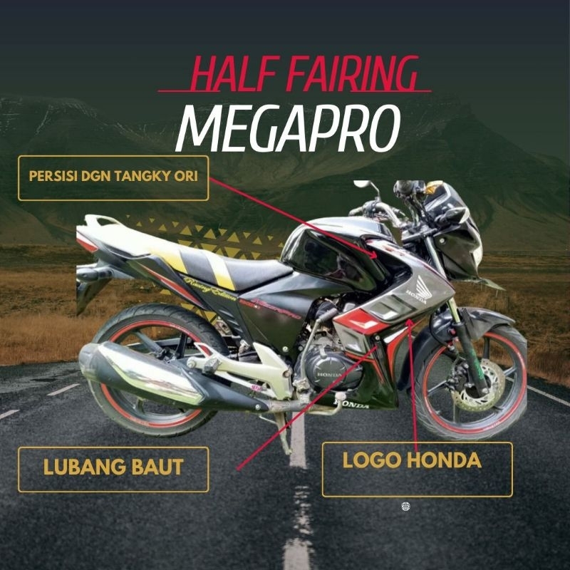 Jual Sayap atau Half Fairing New Mega Pro Karbu | Shopee Indonesia