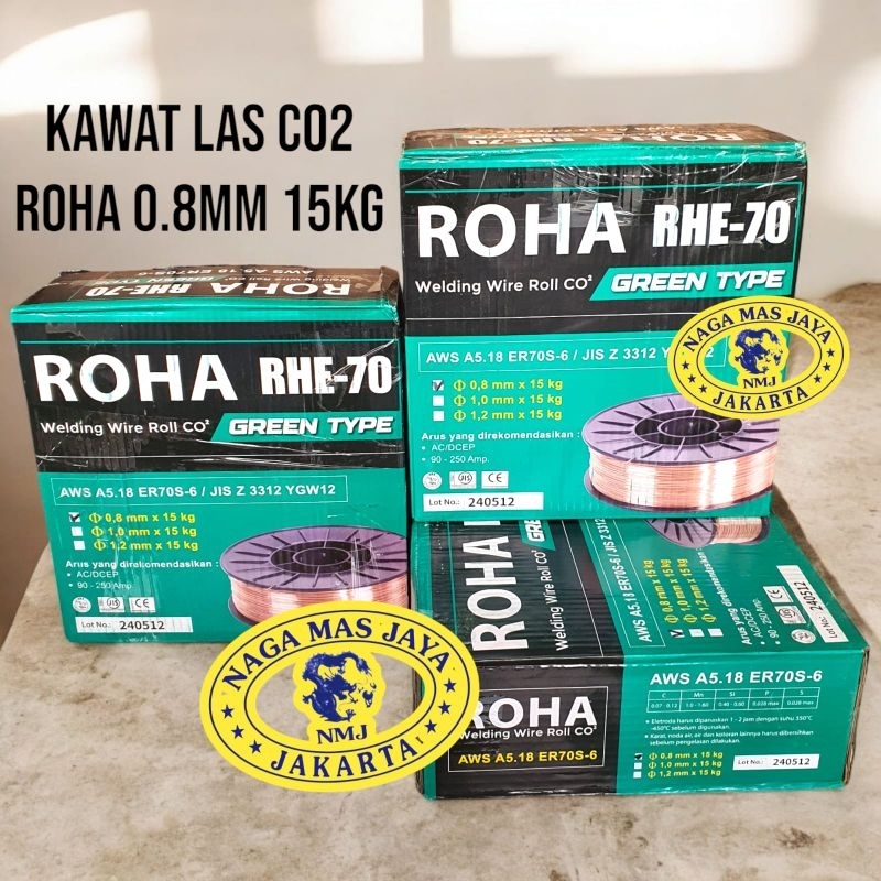Jual KAWAT LAS CO2 ROHA ER70S-6 0.8MM / WELDING MIG WIRE CO ER 70S-6 0. ...