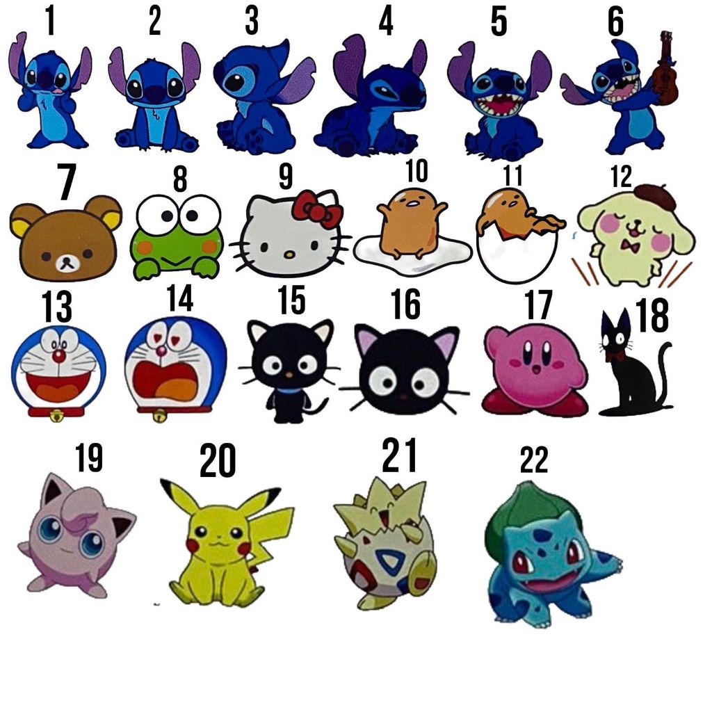 Jual stiker karakter sanrio karakter lucu doraemon hello kitty stich ...