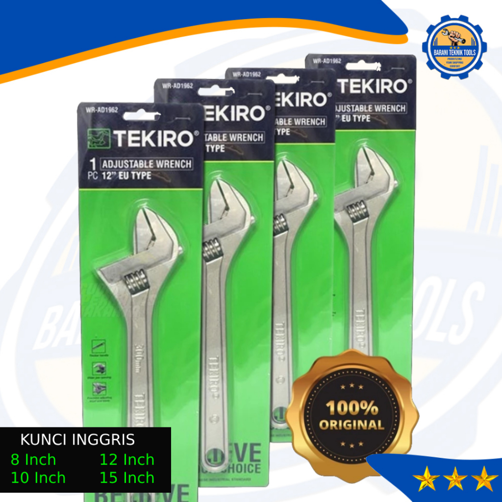 Jual TEKIRO Kunci Inggris Ukuran 8" 10"12" 15" ADJUSTABLE WRENCH ...