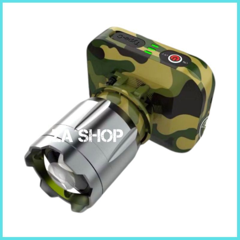 Jual Senter Kepala LED Laser Zoom in Out Aoki 80Watt 6000mAh 3 Mode | Shopee Indonesia