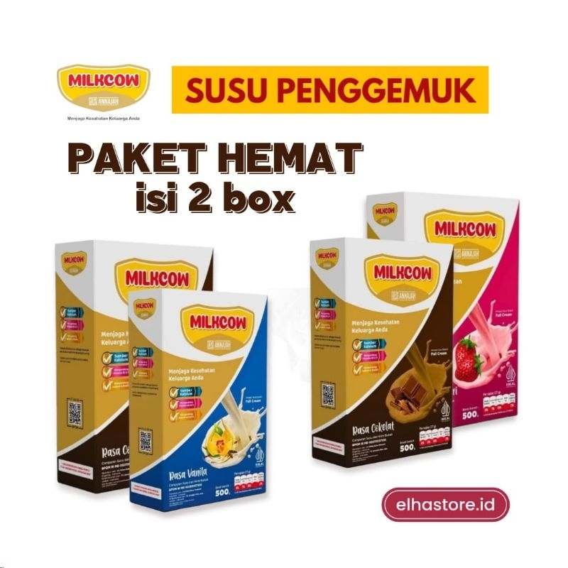 Jual Paket Hemat 2 Box MILKCOW Susu Gemuk Badan BB Anak dan Dewasa 1 KG ...