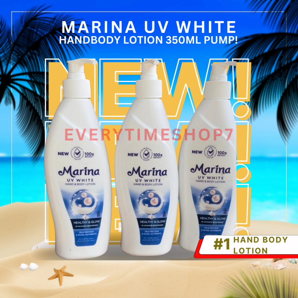 Jual Marina UV White Healthy & Glow Hand Body Lotion Pump 350ml ...