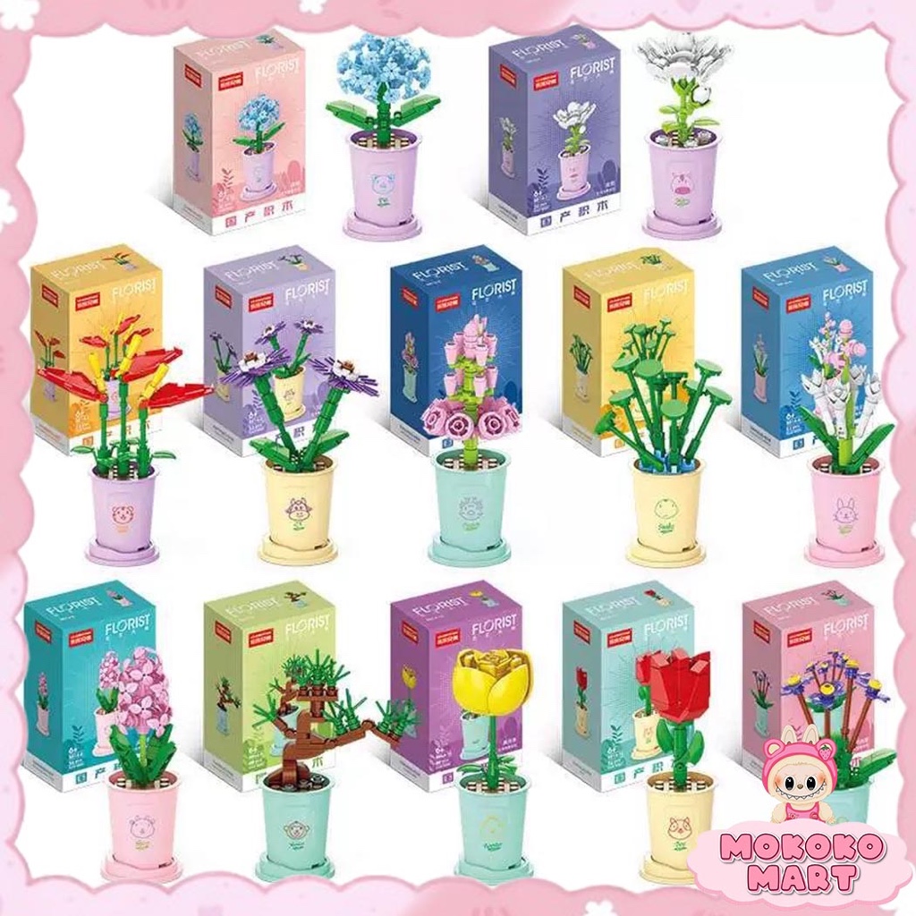 Jual MM Nano Block Bunga Mainan Balok Motif Bunga Building Block Bricks ...