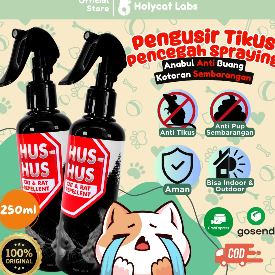 Jual HUS HUS 25 ML Kucing Anti Buang Kotoran Sembarangan Pengusir Tikus ...