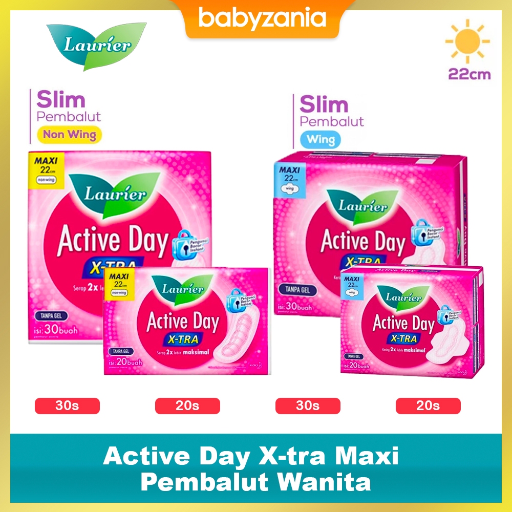 Jual Laurier Active Day Super Maxi Non Wing / Wing Pembalut Wanita ...