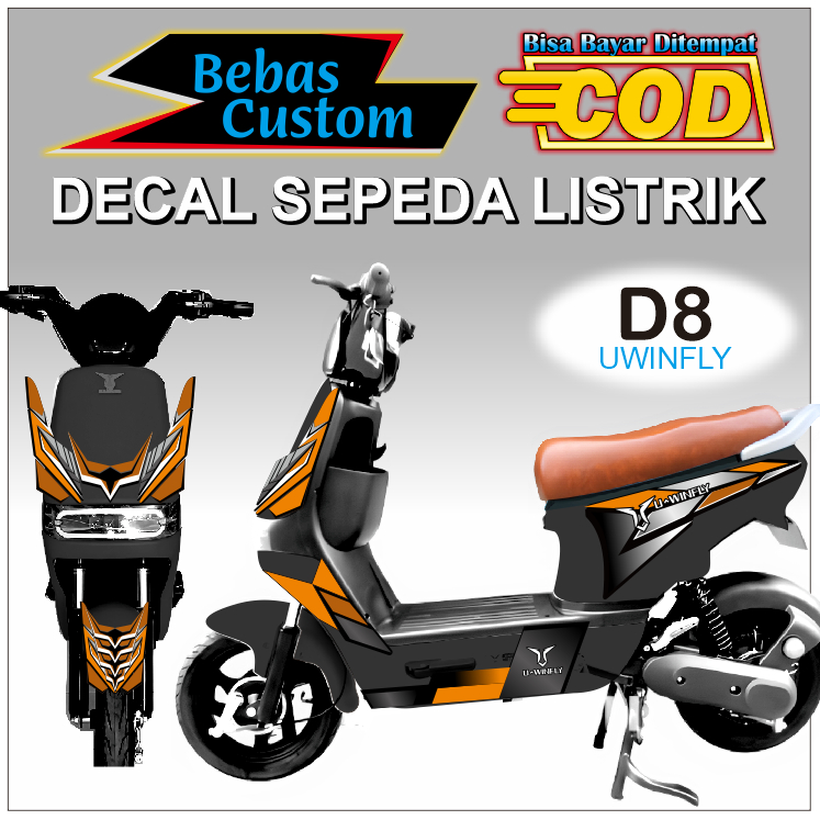 Jual STIKER Sepeda Listrik DECAL STRIPING SETIKER Merek Uwinfly D8S D8P ...