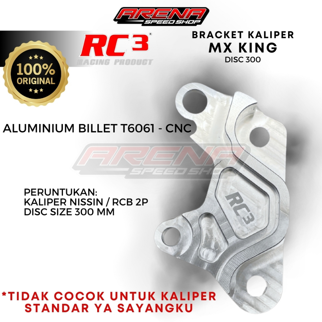 Jual RC3 Racing Product Bracket Kaliper 2 Piston MX King Disc 300 mm Braket Piringan 300 Jupiter ...