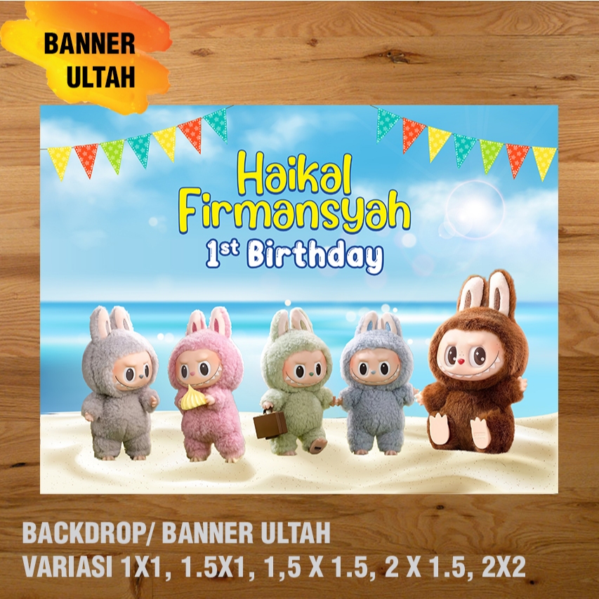 Jual LABUBU BANNER/ BACKDROP/ SPANDUK ULANG TAHUN UL-TAH | Shopee Indonesia