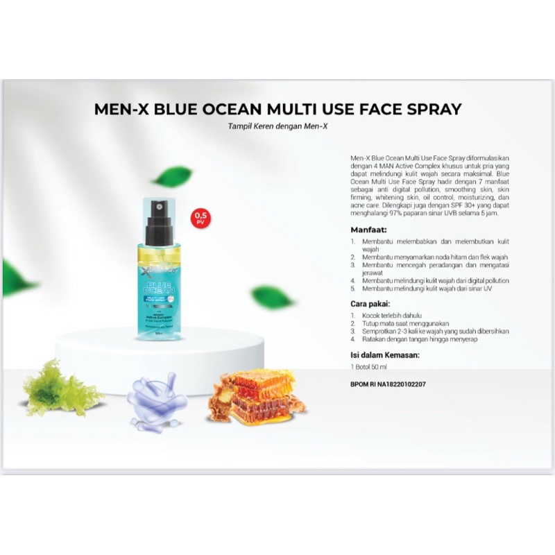 Jual MEN-X BLUE OCEAN MULTI USE FACE SPRAY | Shopee Indonesia