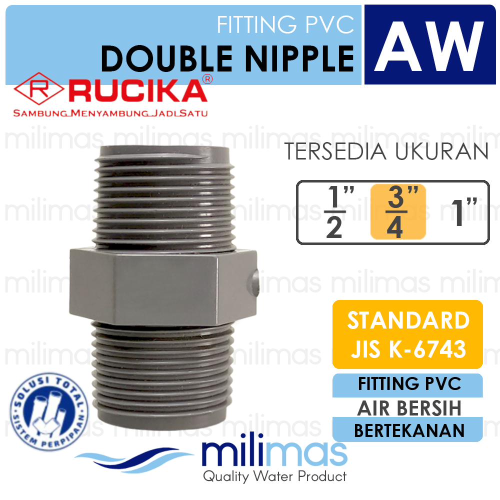 Jual RUCIKA - Double Nipple - Fitting uPVC NEPEL Grade AW | Shopee Indonesia