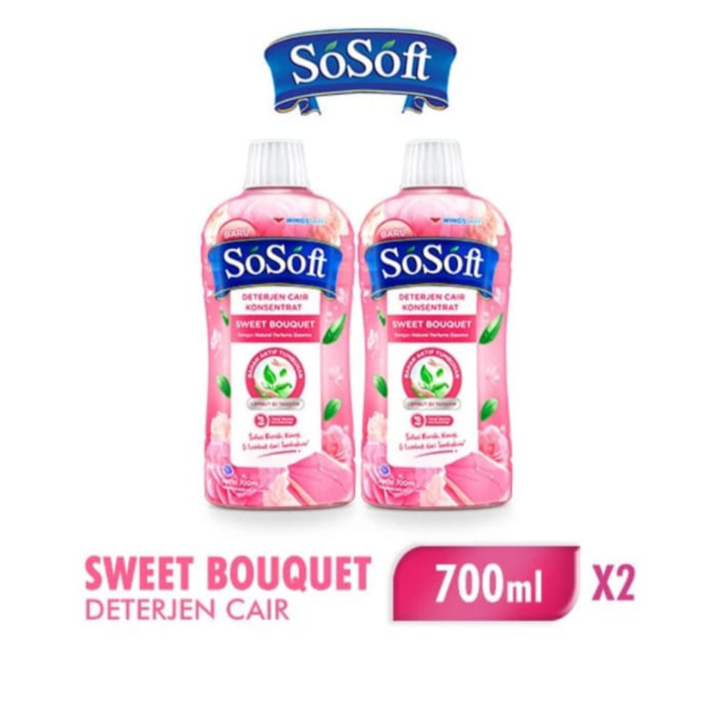 Jual So Soft Deterjen Cair Sakura Blossom Botol 700ml | Shopee Indonesia