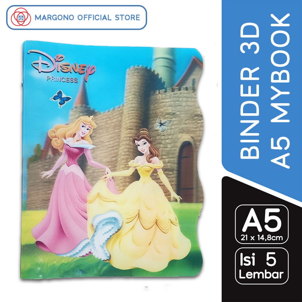 Jual My Book Binder Cover Note A5 Disney Princess 3D Original Official ...