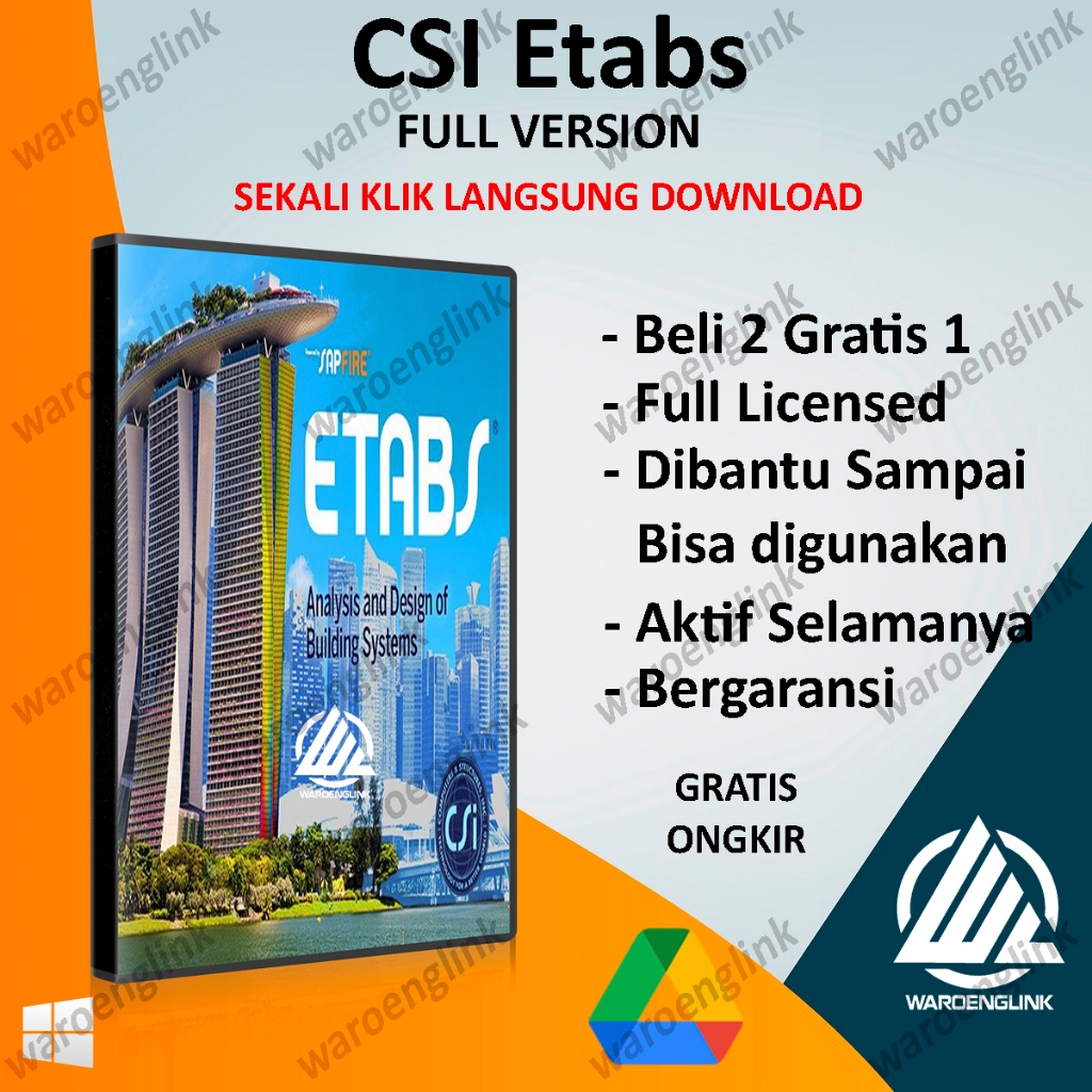 Jual Etabs v22 terbaru full aktivasi | Video Install | Windows | Full Version | Lifetime ...