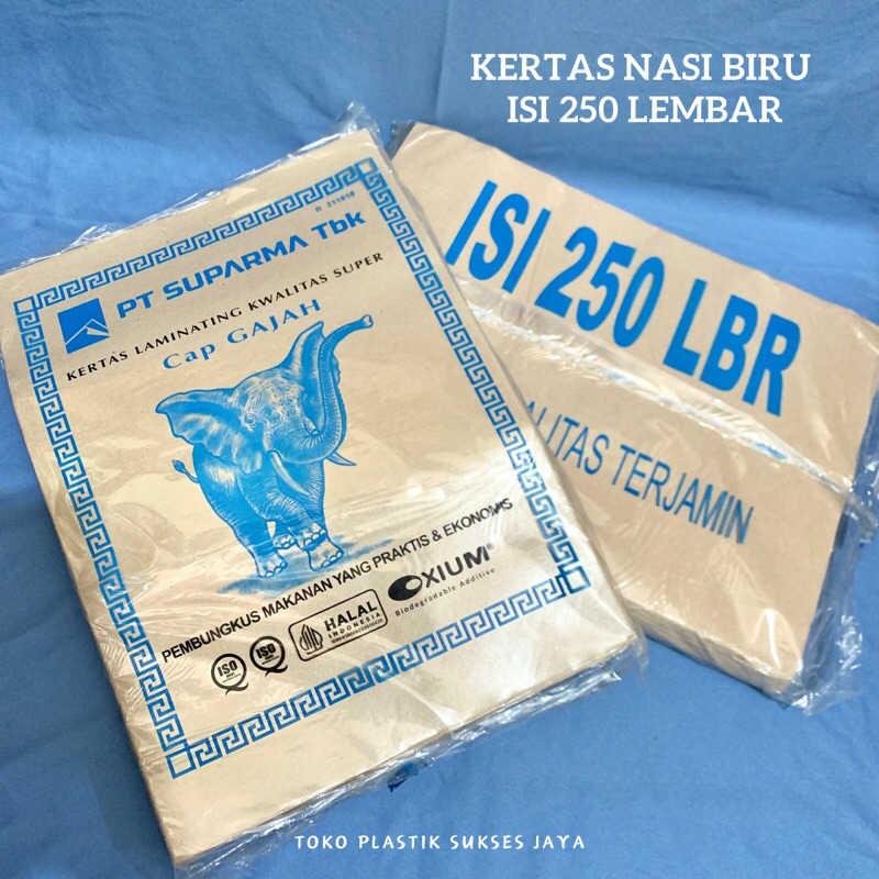 Jual KERTAS NASI BIRU CAP GAJAH / KERTAS NASI BUNGKUS / KERTAS NASI ...
