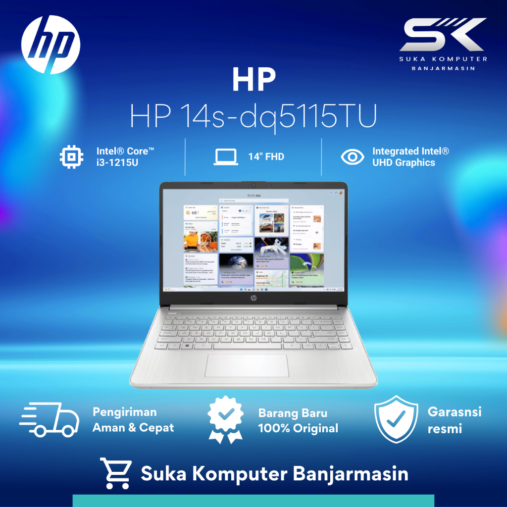 Jual HP 14s-dq5115TU /Core i3-1215U/4GB/512GB SSD/W11+OHS | Shopee ...